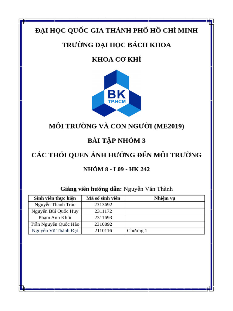 BTN5 Nhom8 Benh Do o Nhiem | PDF