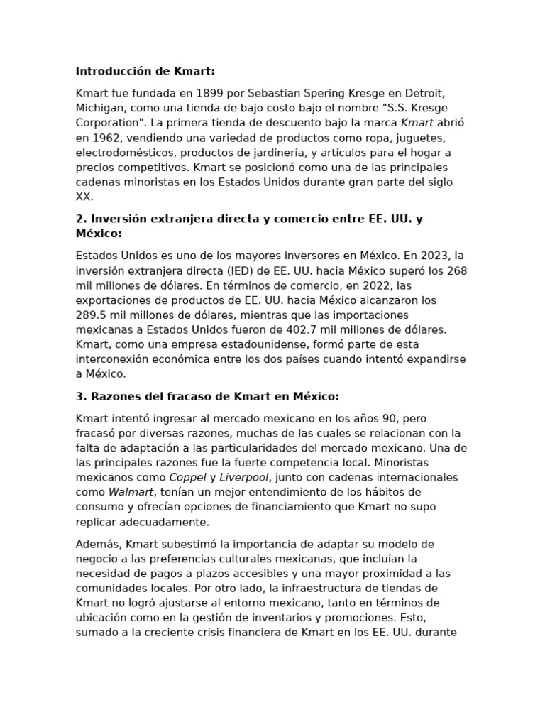 Introducción de Kmart | PDF | Kmart | Sector privado
