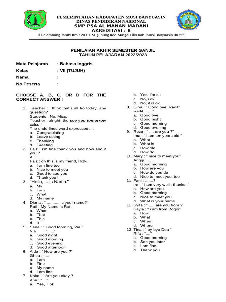 PAS BING VII | PDF | Linguistics