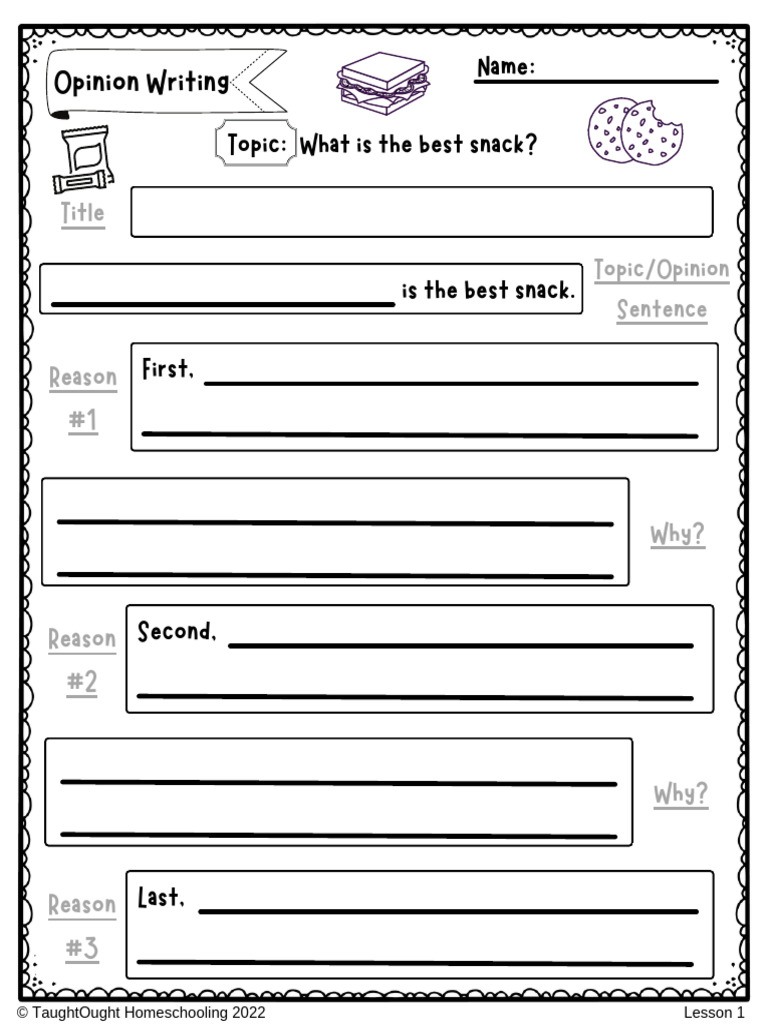 Opinion Paragraph Worksheet | PDF