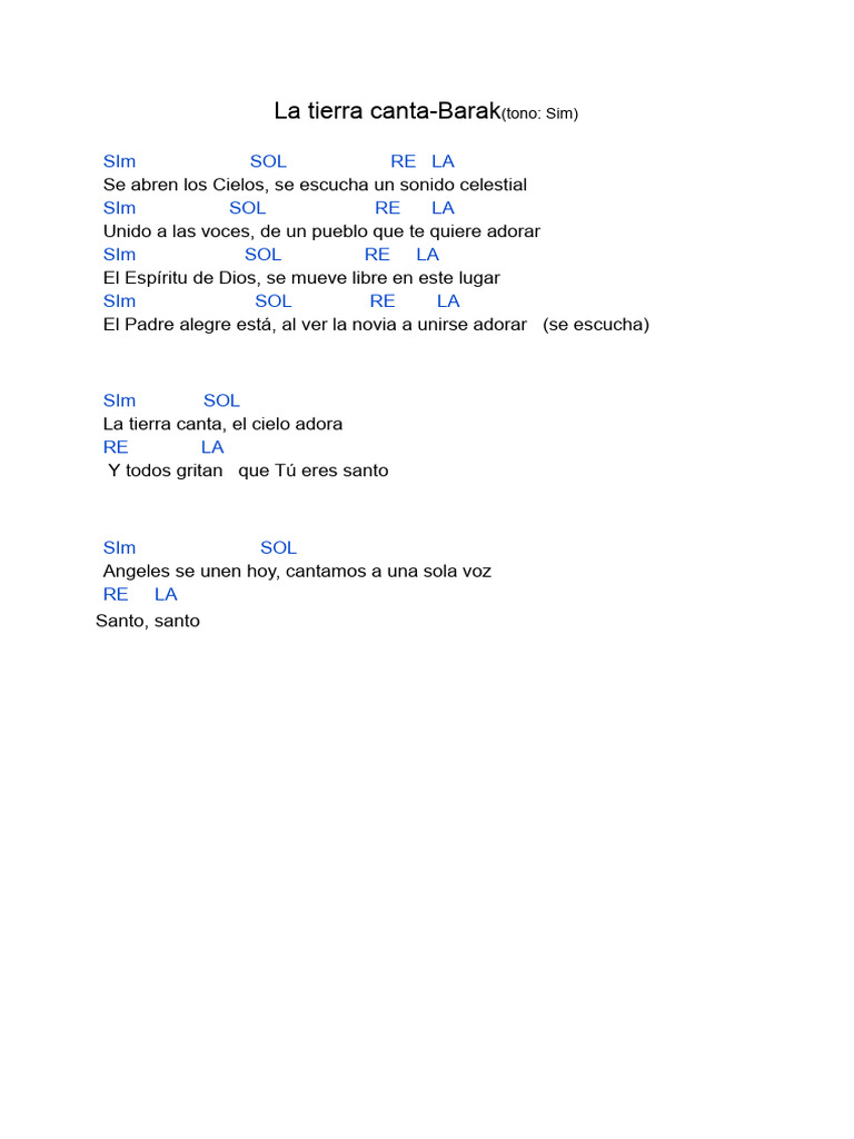 La Tierra Canta - Letra de Barak | PDF