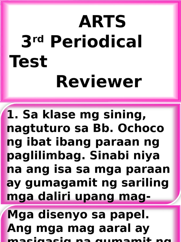 ARTS 3rd Periodical Test Reviewer | PDF