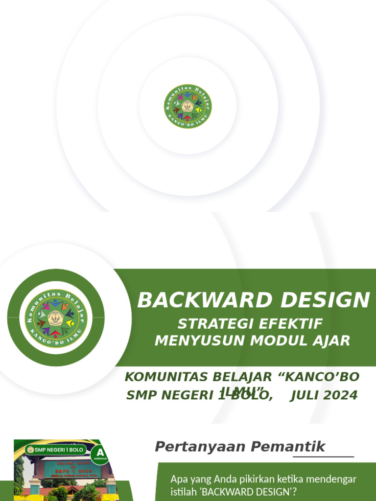 Bahan Tayang Backward Design | PDF