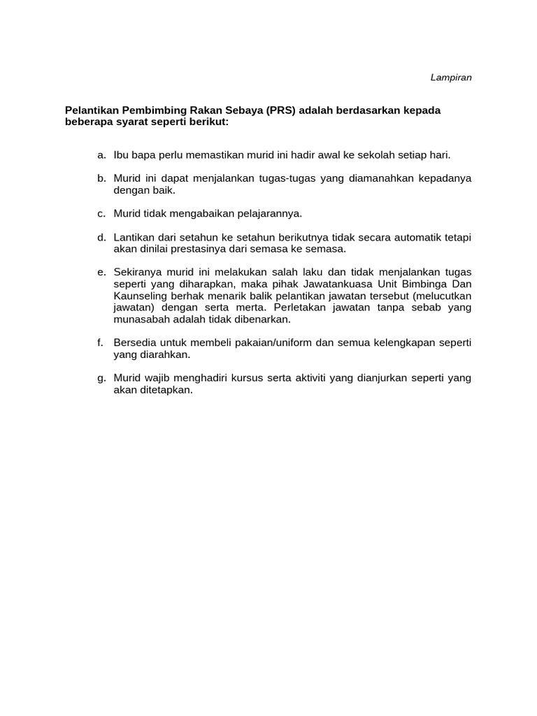 Surat Maklum Balas Ibu Bapa PRS 2025 | PDF