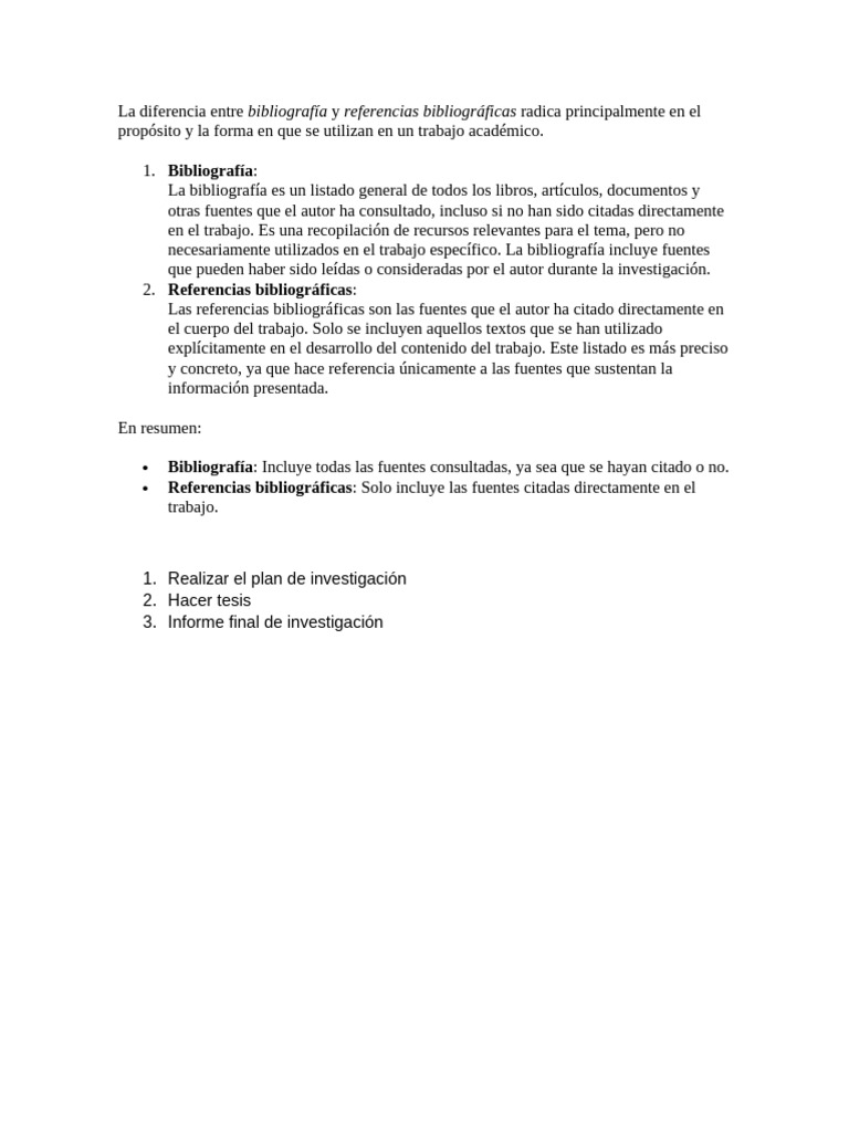 Bibliografía Referencias Bibliográficas | PDF