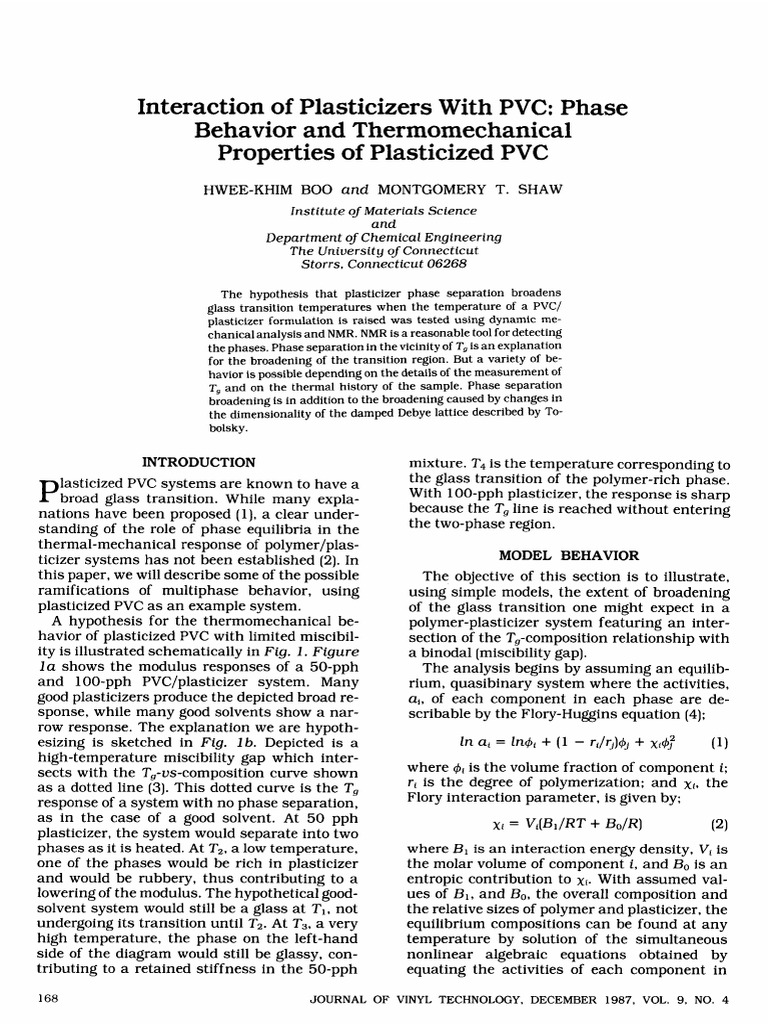 1987-Interaction of Plasticizers With PVC Phase Behavior and ...