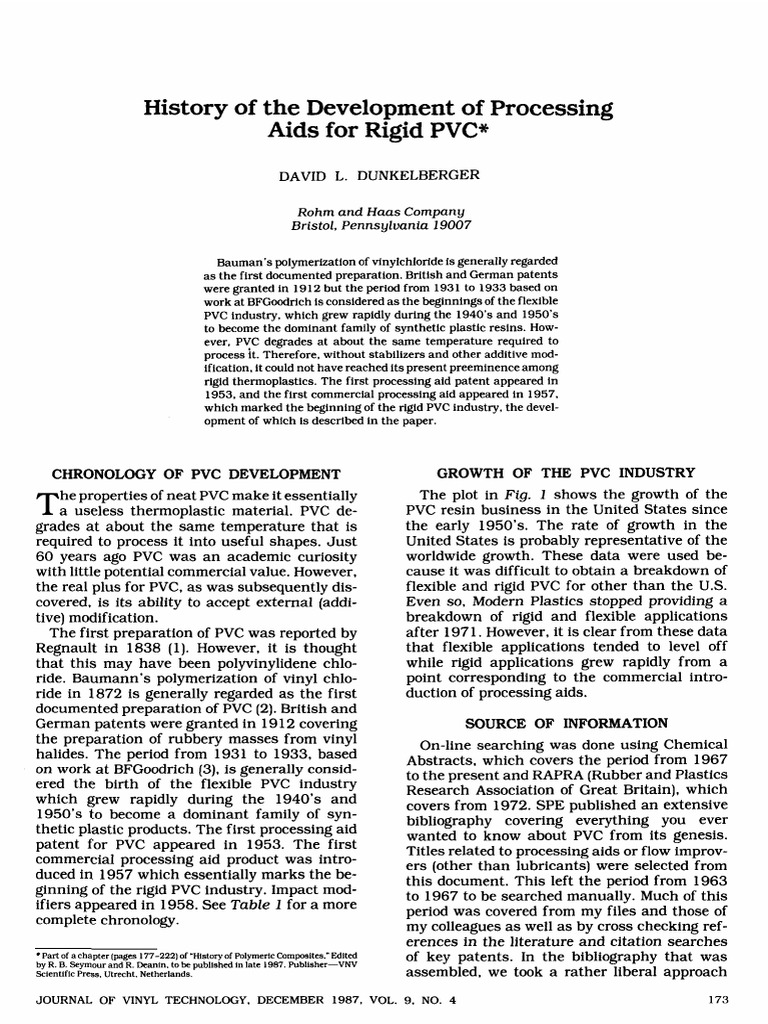 Evolution of PVC Processing Aids | PDF | Polyvinyl Chloride | Poly ...