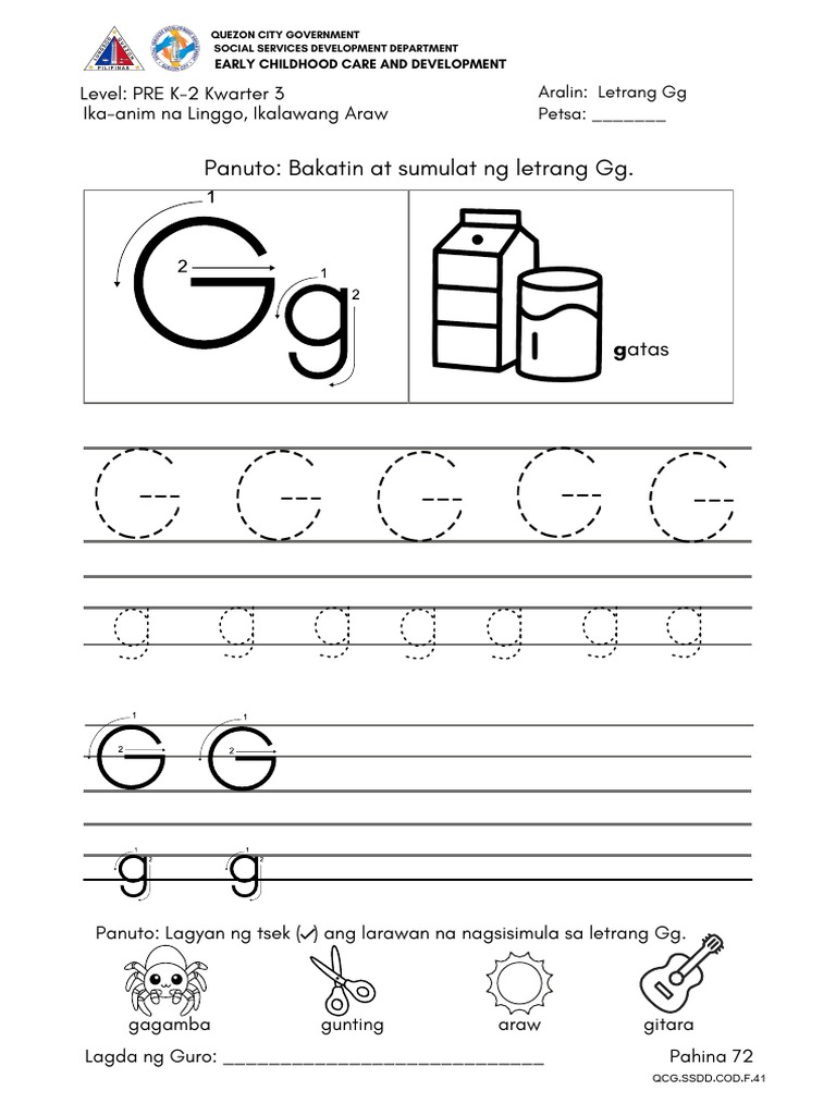 Week 6 Pre K2 Q3 Worksheet | PDF