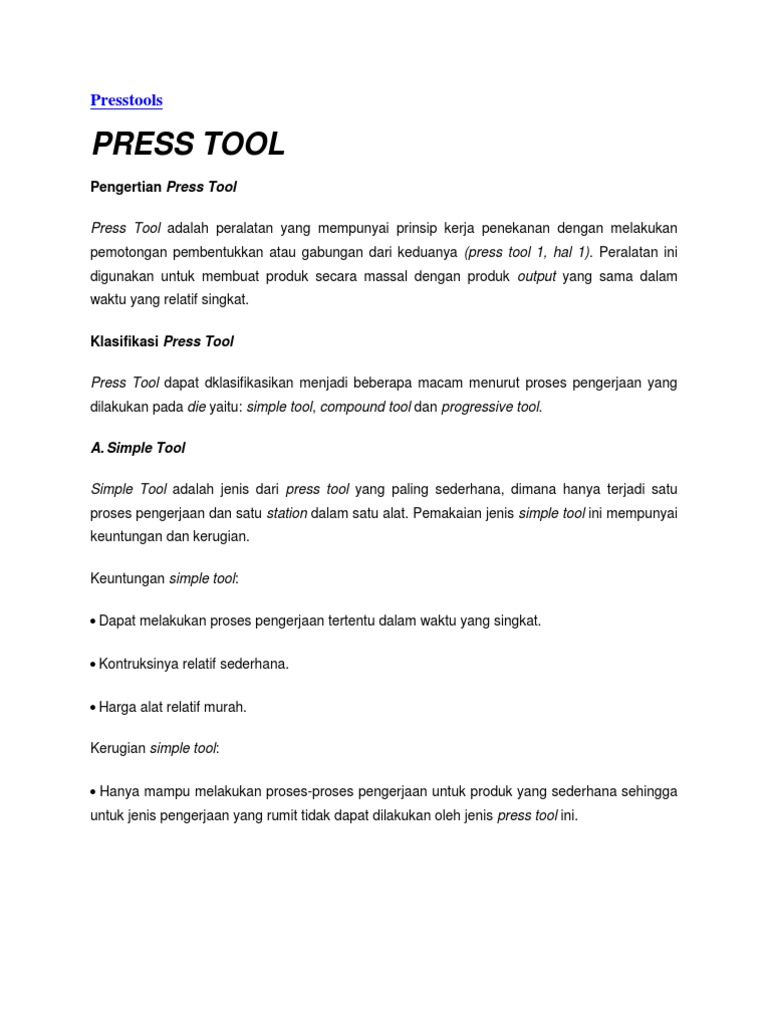 Press Tools | PDF