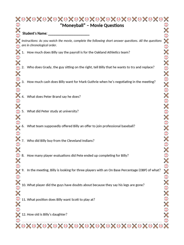 Moneyball Movie Questions 60 Photos - Moonagedaydream.film
