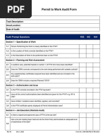 FR - HSE - 061 - en Permit To Work Audit Checklist | PDF | Business ...