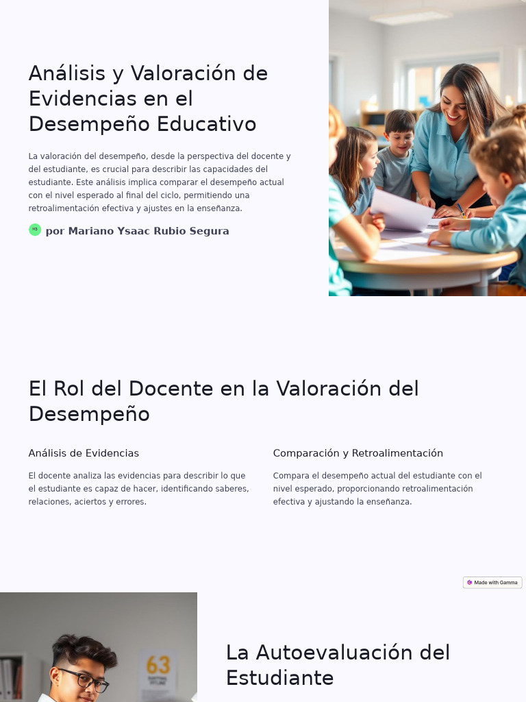 Analisis y Valoracion de Evidencias en El Desempeno Educativo | PDF | Evaluación | Enseñando