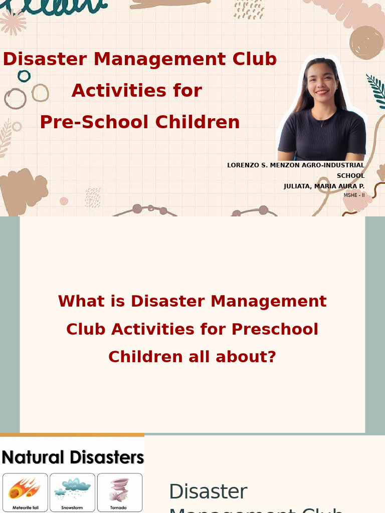 Preschool Disaster Management Activities | PDF | Emergency Management ...
