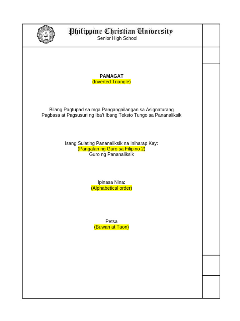 Template Pananaliksik Kabanata 1 | PDF