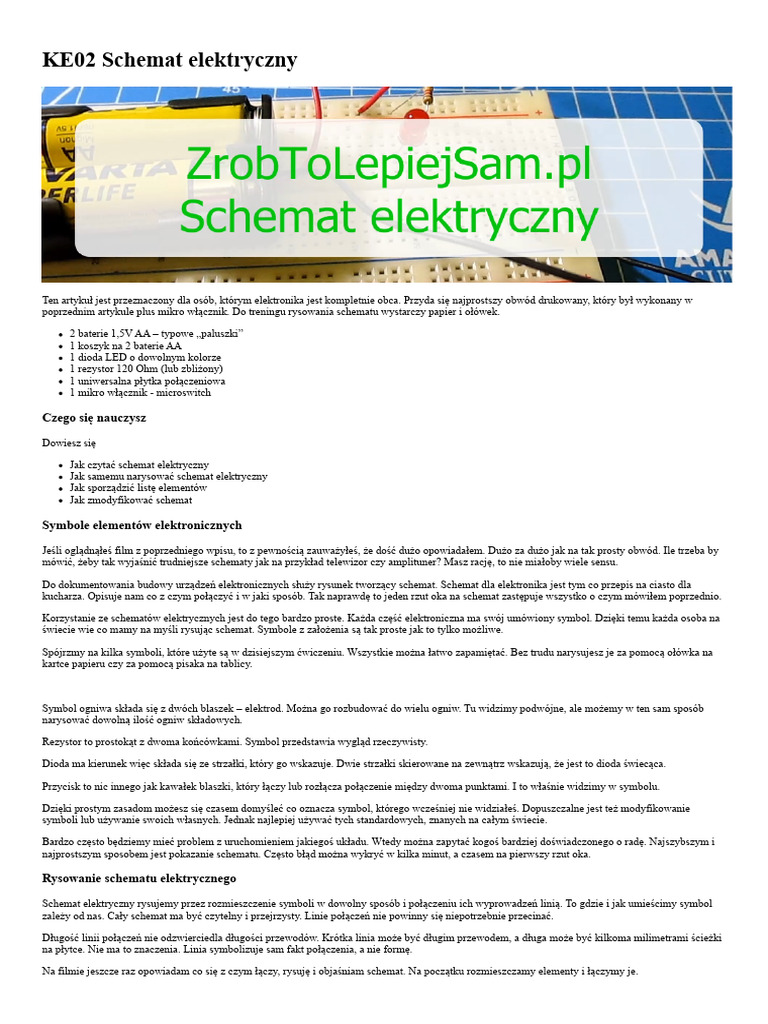 KE02 Schemat Elektryczny - Zrób To Lepiej Sam | PDF