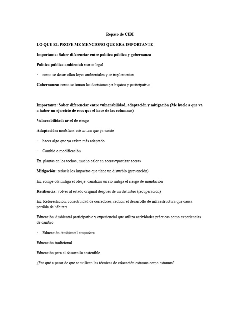 Repaso de CIBI PDF | PDF | Residuos | Sustentabilidad
