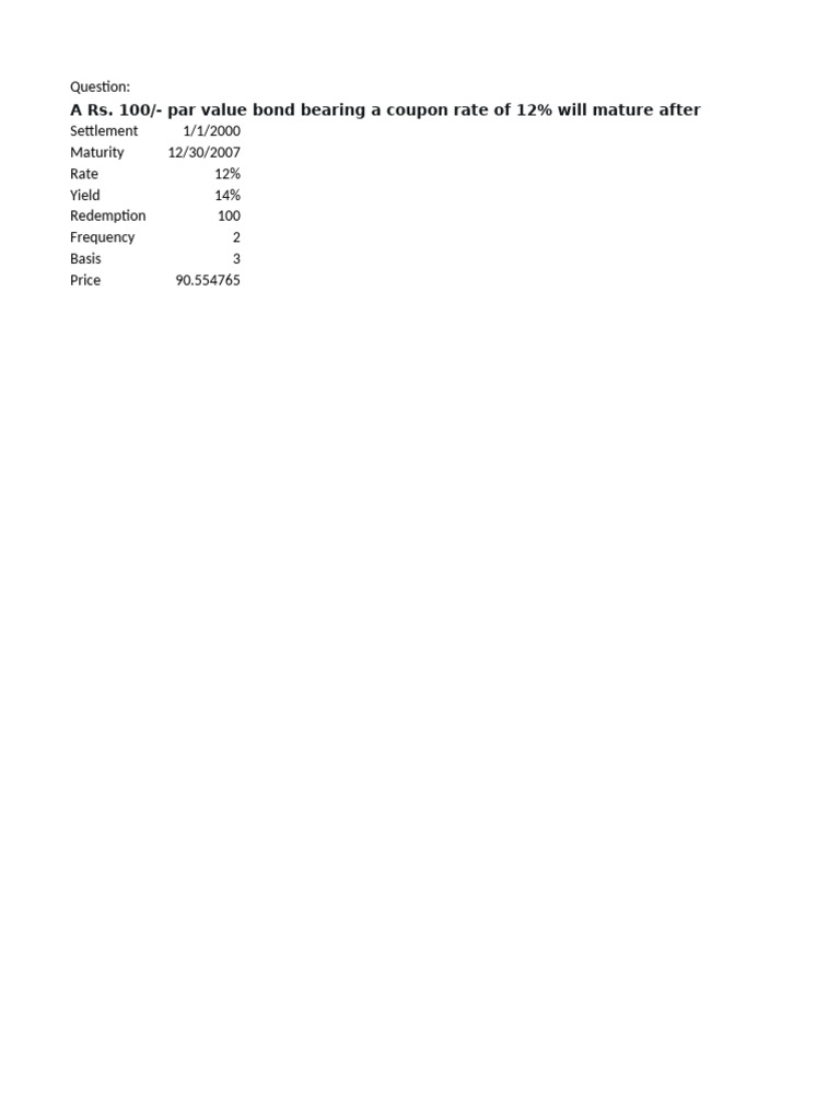 Bond Valuation Problems | PDF