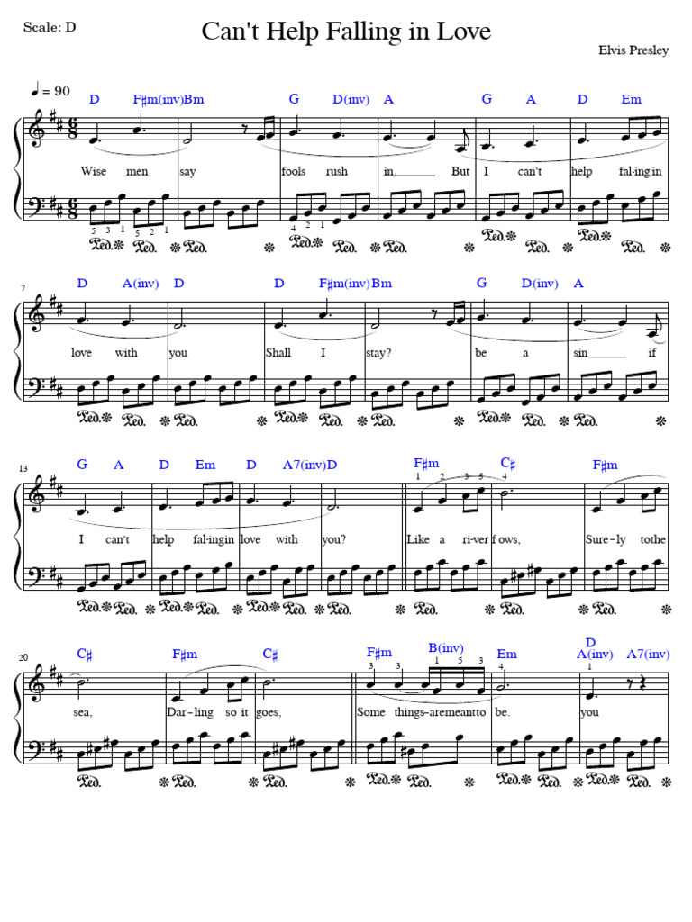 Cant Help Falling in Love Elvis Presley | PDF