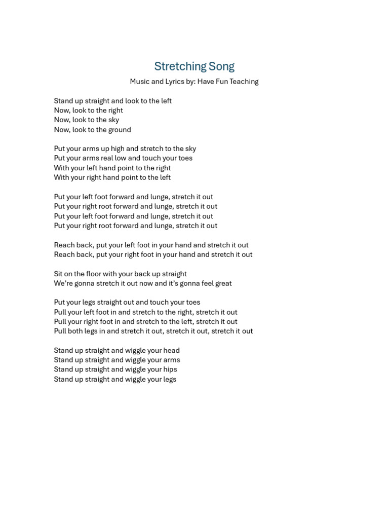 Stretching Song Lyric | PDF