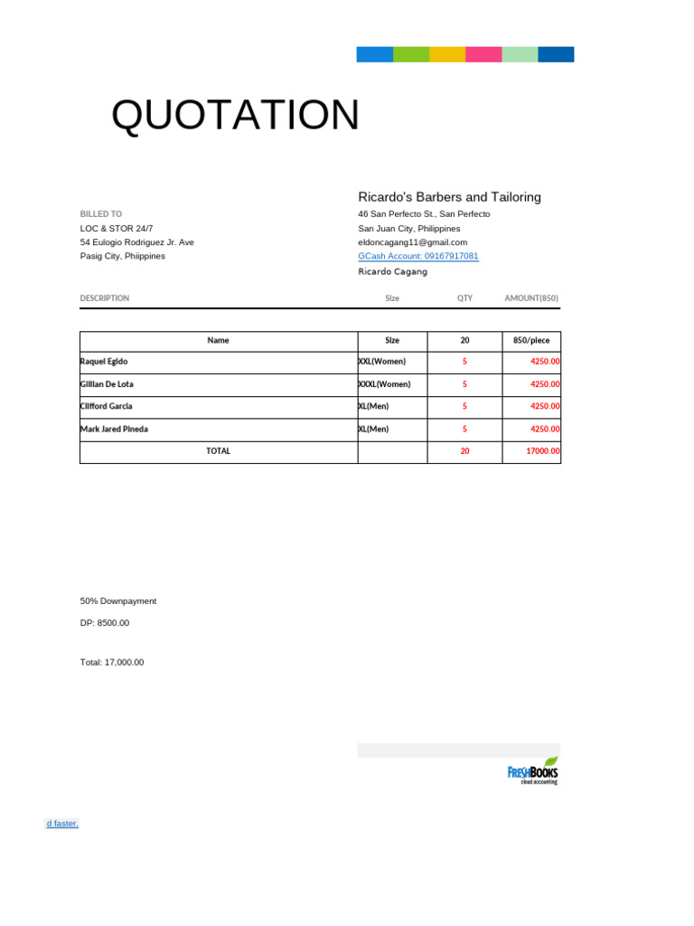 Quotation 20 PC 03-13-24 | PDF