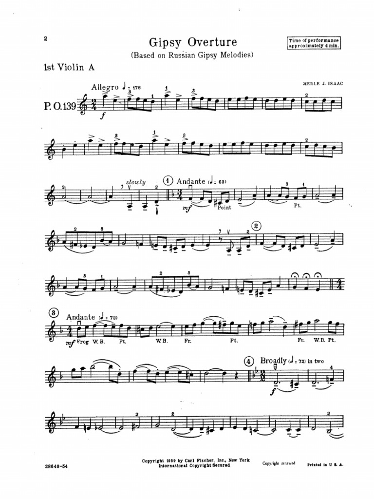 GIPSY OVERTURE-Violin1 A | PDF
