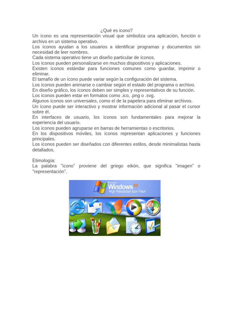 Definición y Función de Íconos | PDF