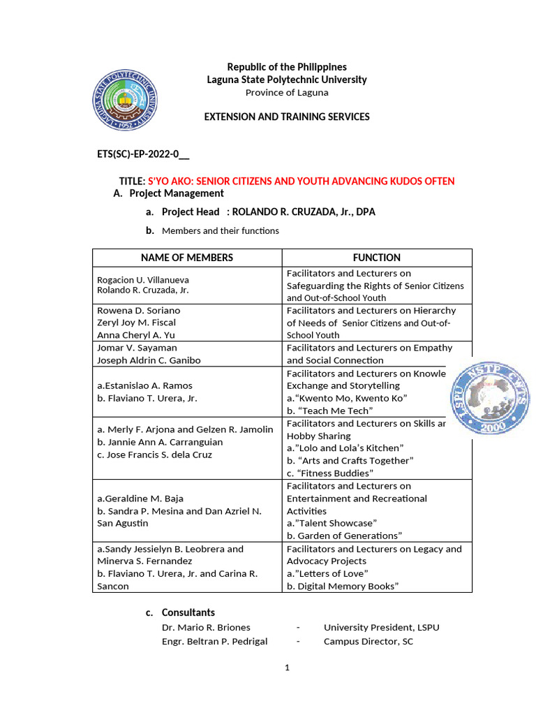 Intergenerational Program for Seniors & Youth | PDF | Well Being ...
