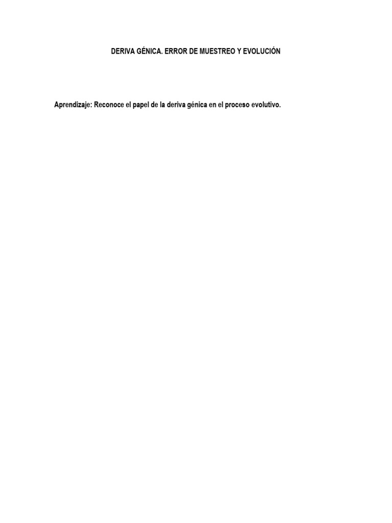 Ejercicios Deriva Genica 2025 | PDF | Gene | Biología evolucionaria