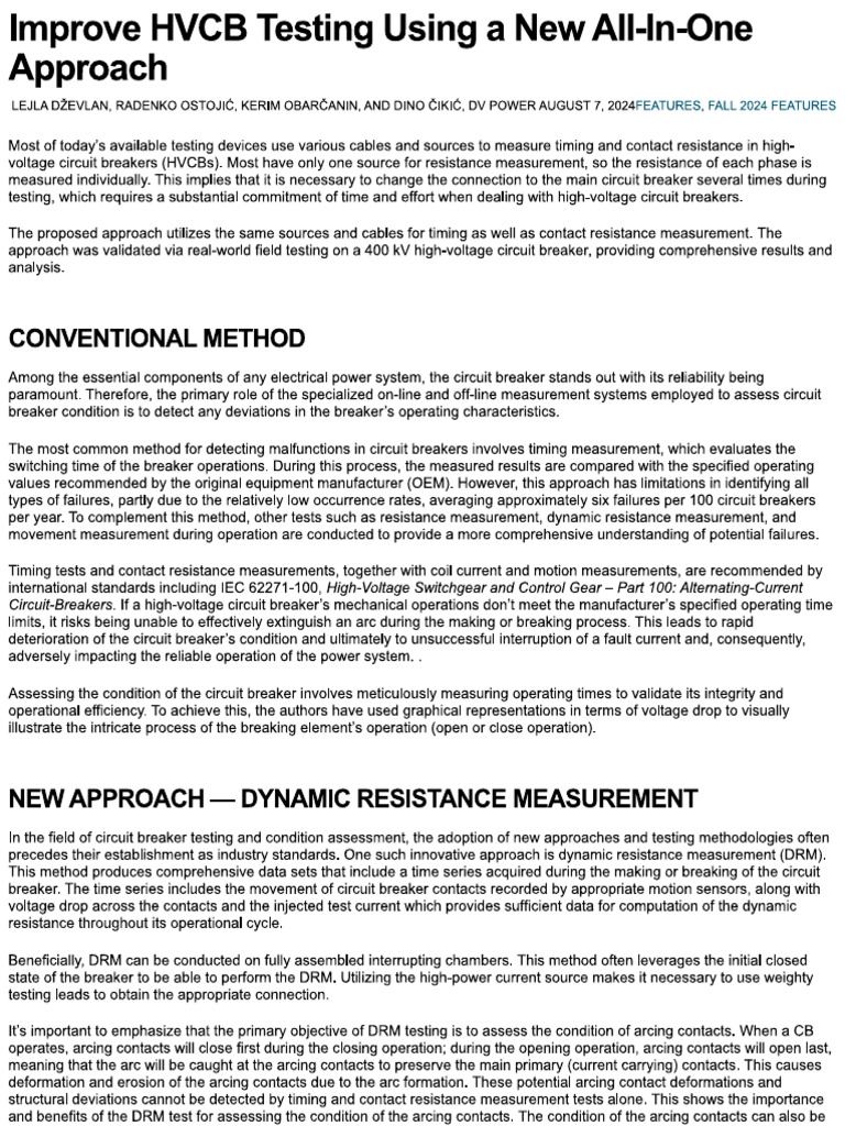 HVCB Testing A New All-In-One Approach | PDF