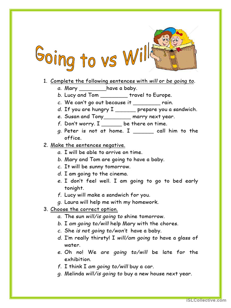 Will vs. Going To Exercises | PDF