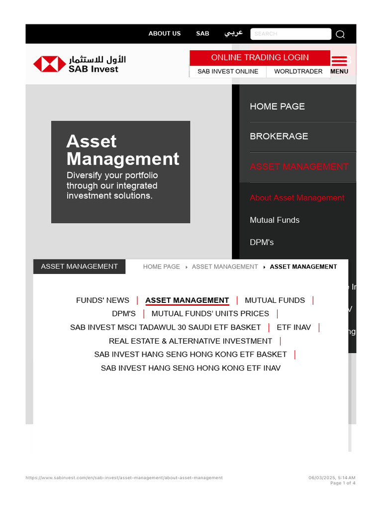 Asset Management Pdf Investment Management Exchange Traded Fund