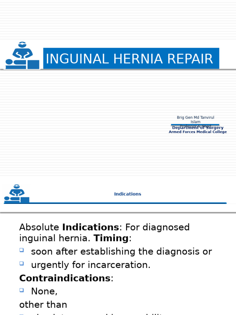 Inguinal Hernia Repair Techniques | PDF | Clinical Medicine | Diseases ...