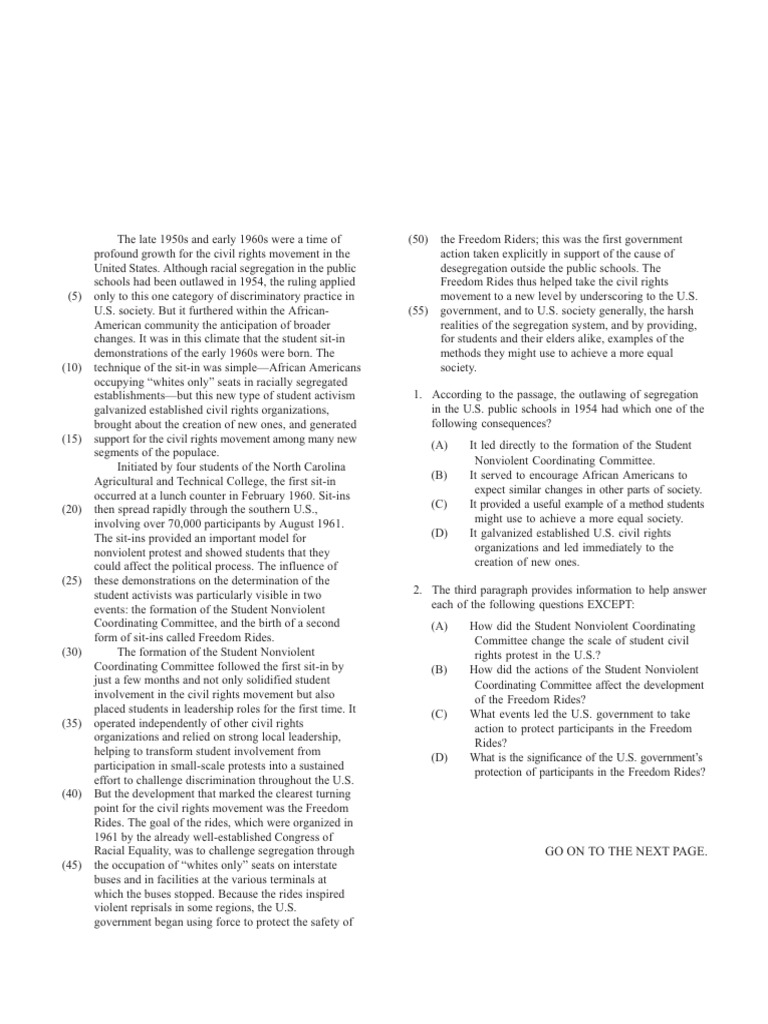 Impact of Student Sit-Ins on Civil Rights | PDF | Racial Segregation In ...