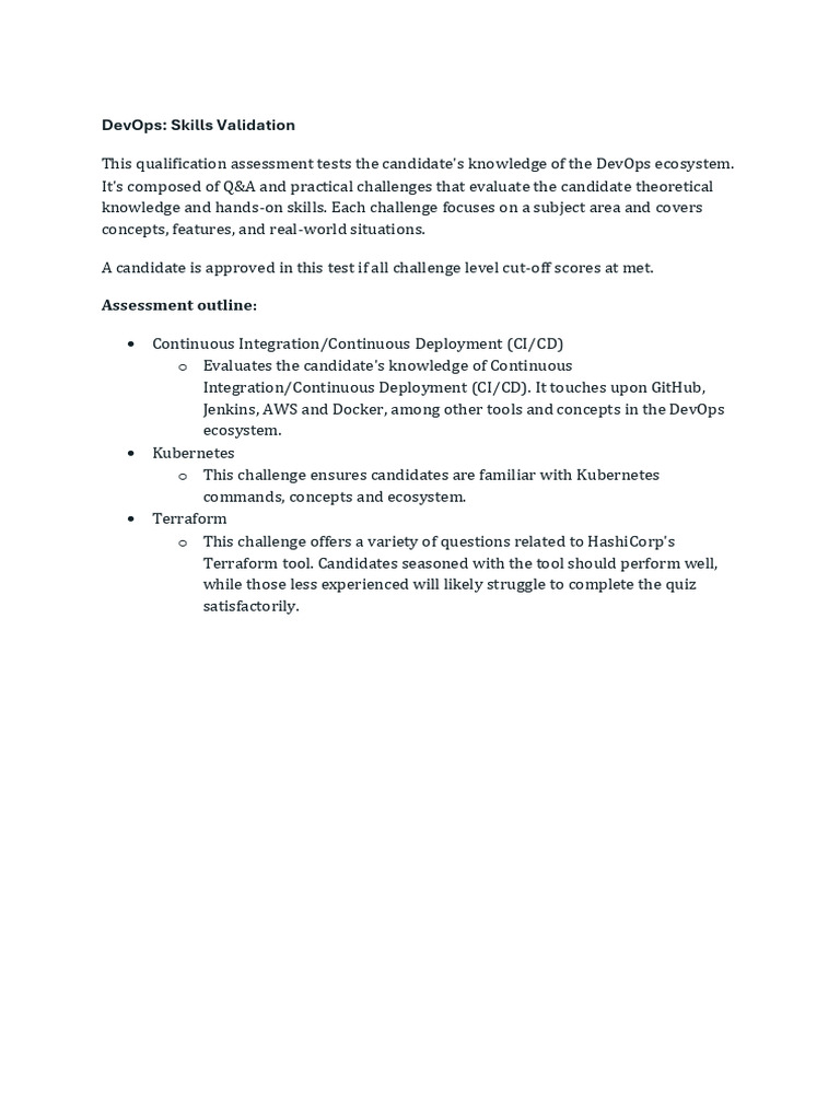 DevOps Assessment Path | PDF