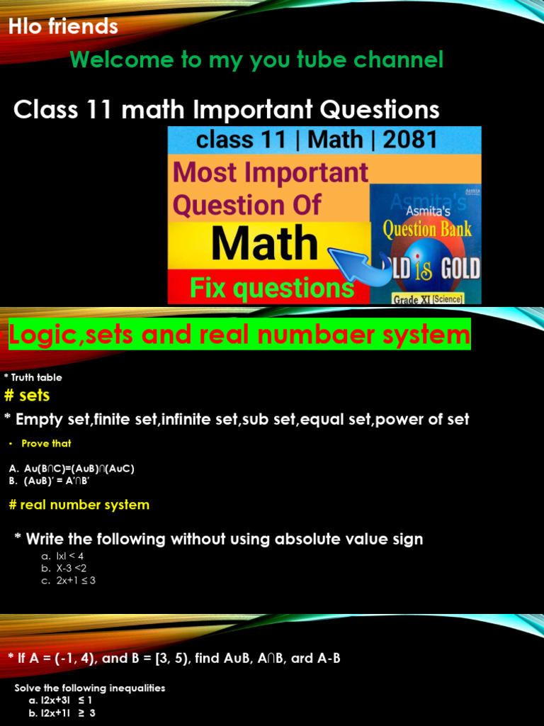 Math Important Questions | PDF