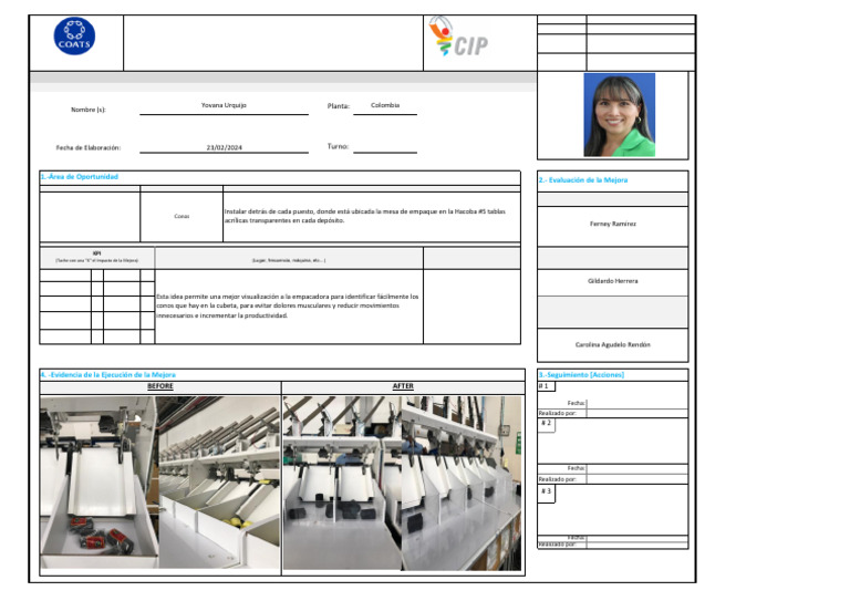 Quick Kaizen Ejemplo | PDF | Ingeniería | Producción y fabricación