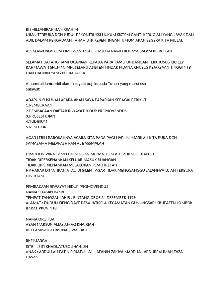 Contoh Teks MC Sederhana | PDF