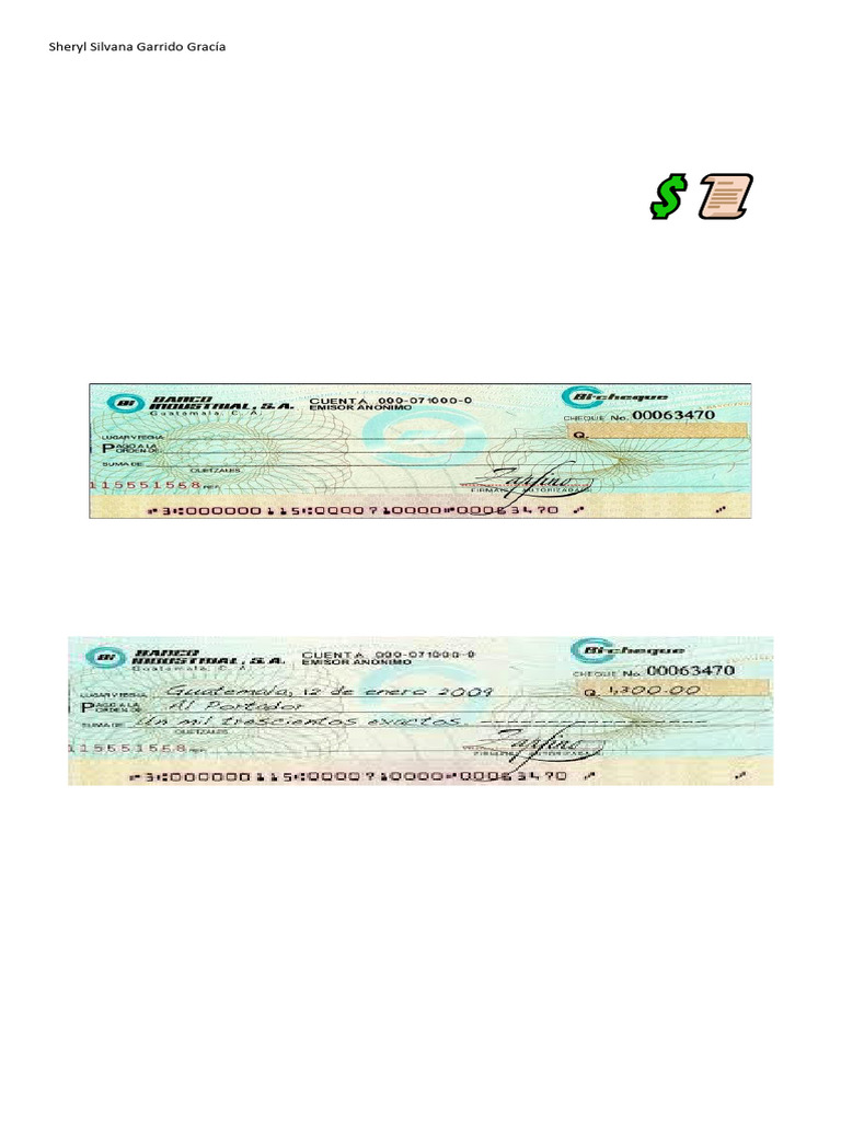 Tipos de Cheques y Documentos Negociables | PDF