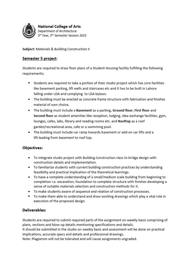 Semester 5 Project 2025 Final | PDF | Basement | Roof