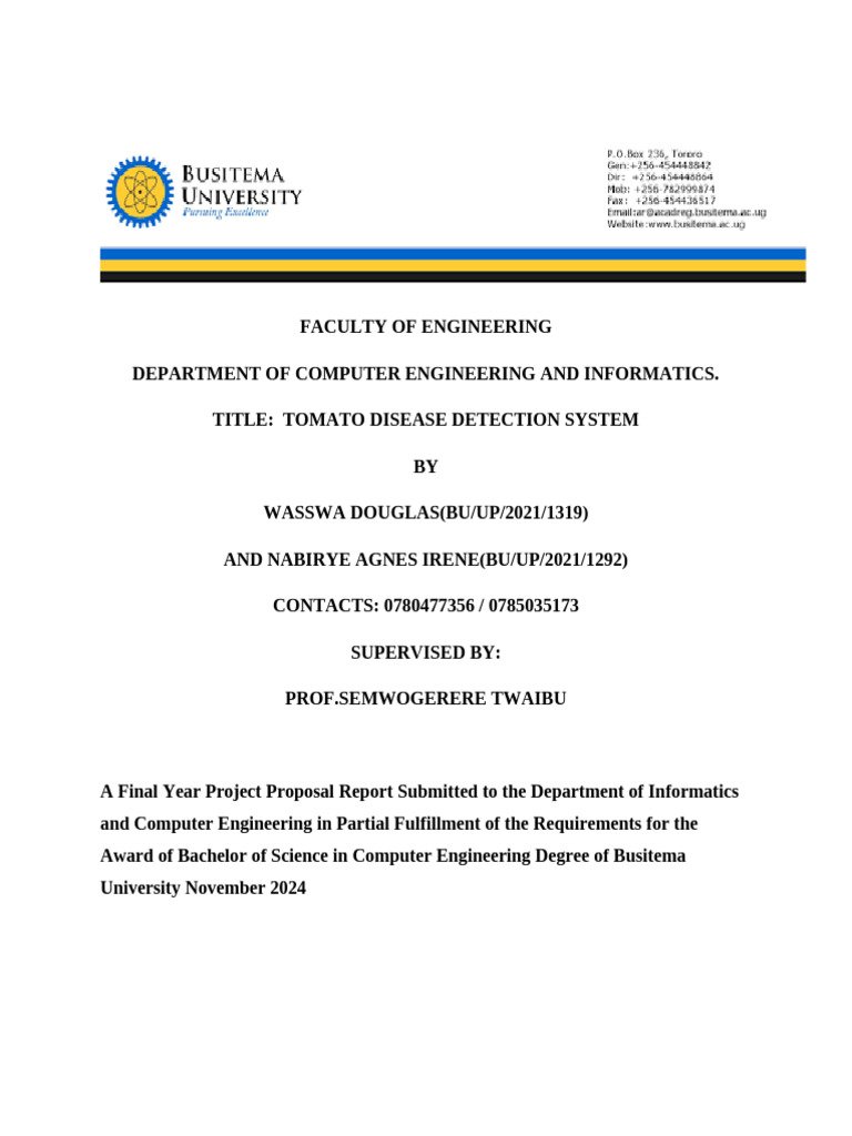 @WA##FINAL YEAR PROPOSAL REPORT | PDF | Deep Learning | Agriculture