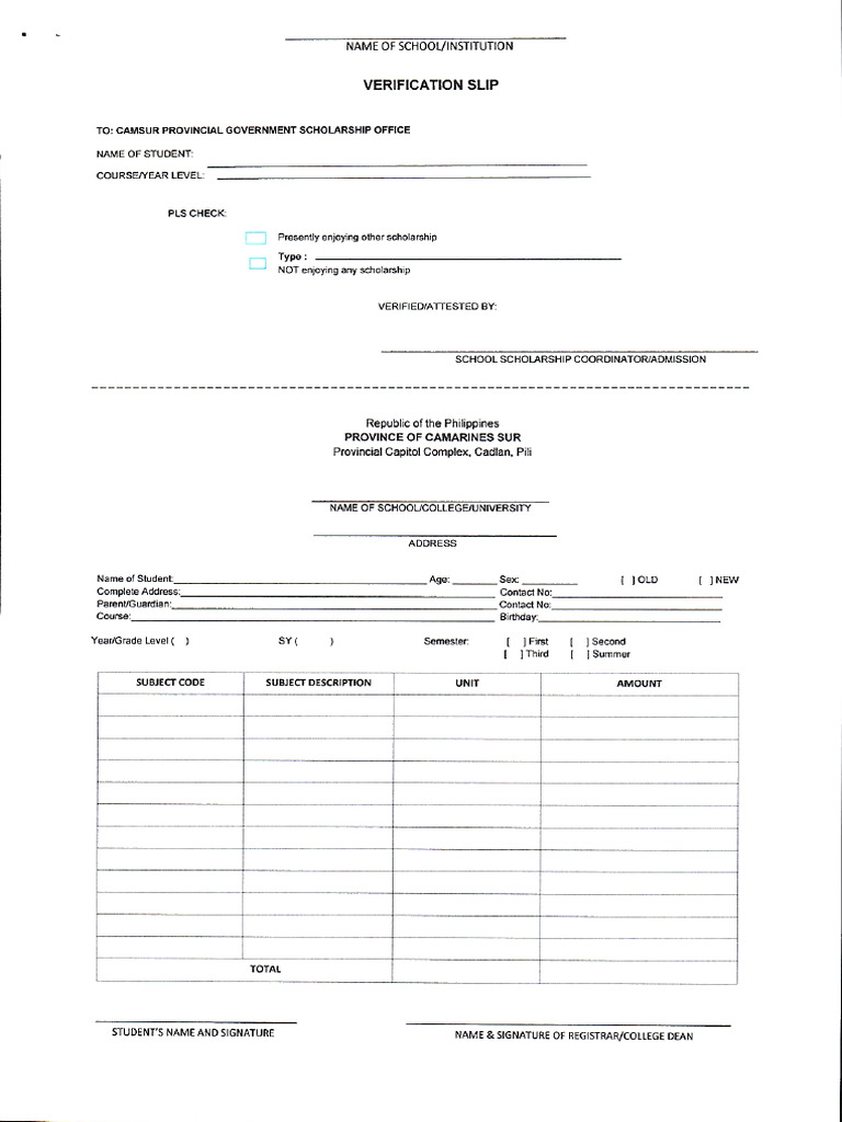 Scholarship Form | PDF