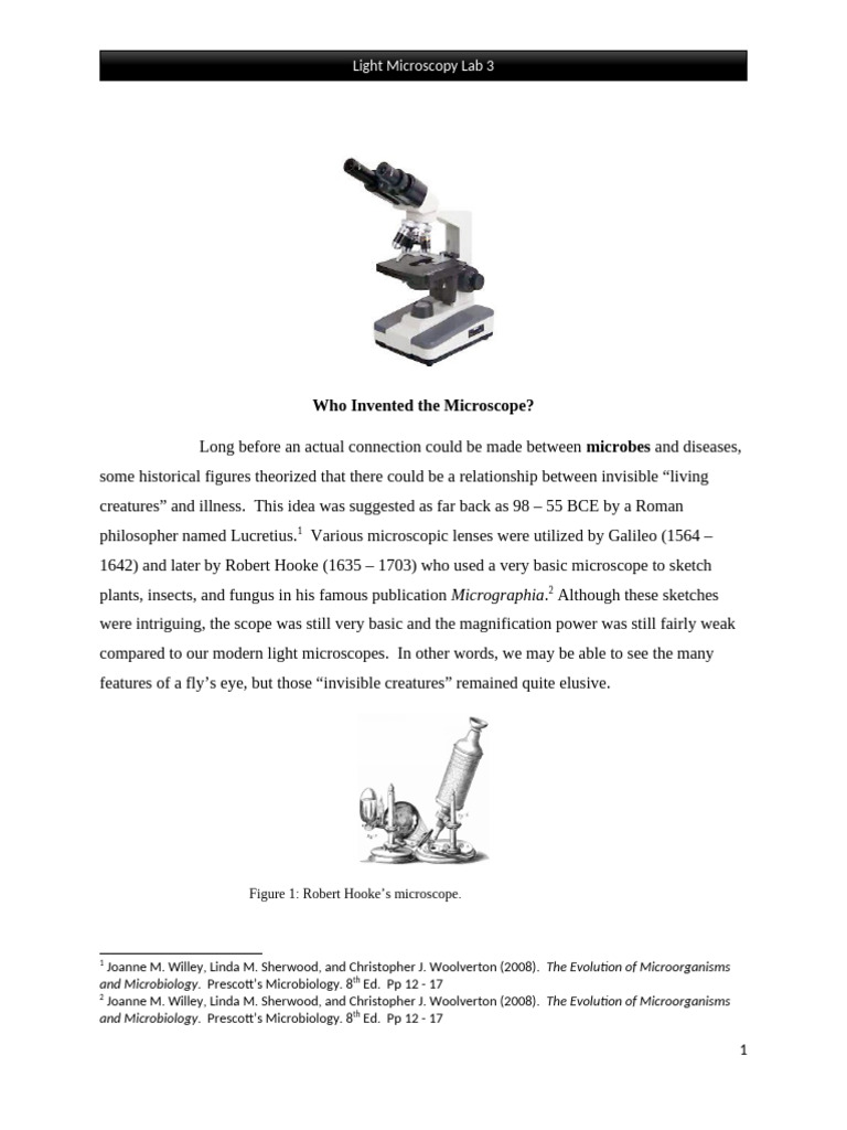 Lab #3 - Light Microscopy | PDF | Microscope | Microbiology
