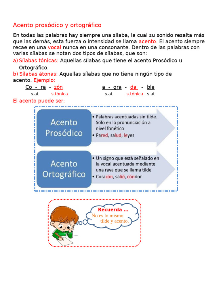 Acento Prosodico y Ortográfico | PDF | Sílaba | Fonética