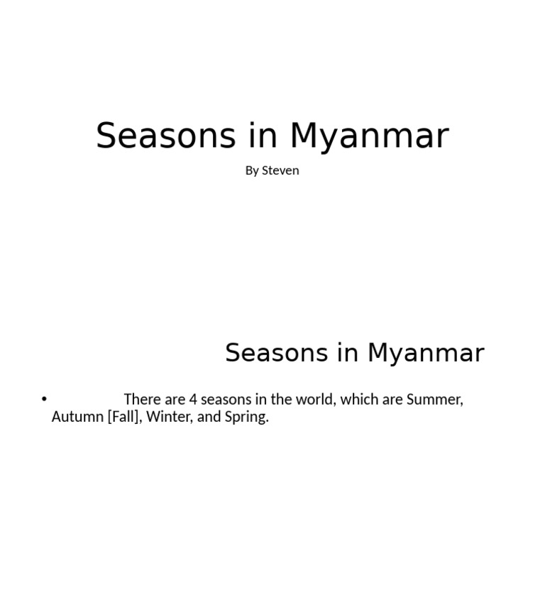 Seasons in Myanmar | PDF