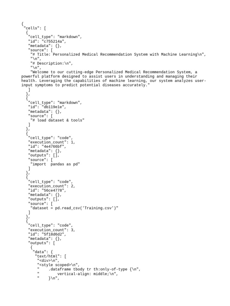 Medicine Recommendation System - Ipynb | PDF | Clinical Medicine | Human Diseases And Disorders