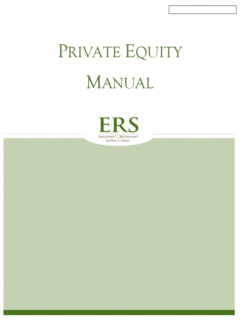 Private Equity Manual | PDF | Private Equity | Internal Rate Of Return