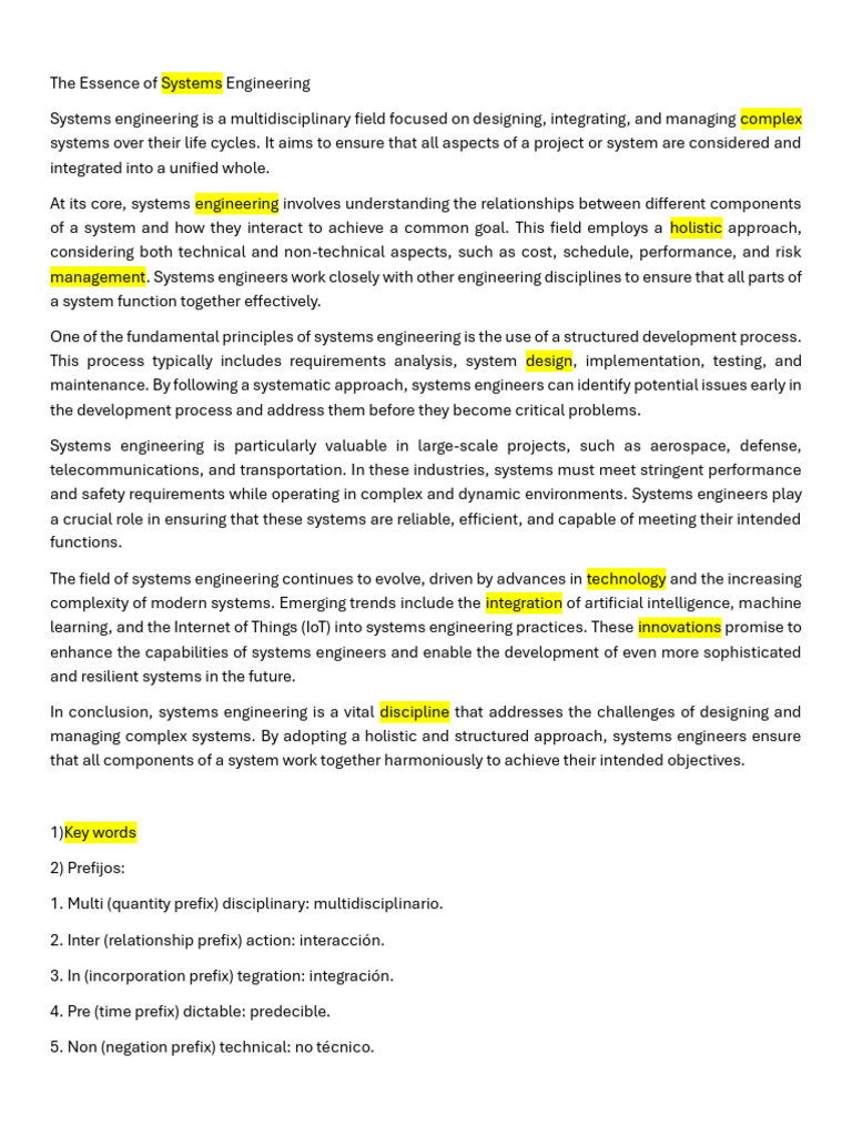 Understanding Systems Engineering Basics | PDF | Systems Engineering | System