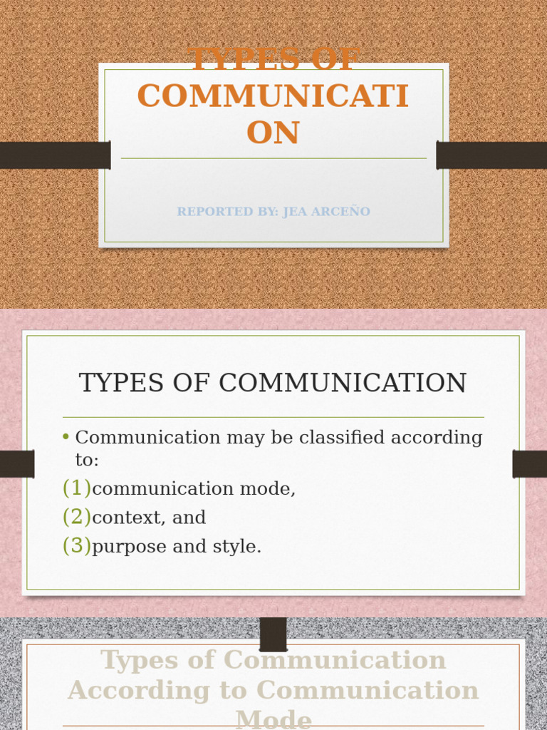 Speech and Oral Communication Types of Communication 2 | PDF ...