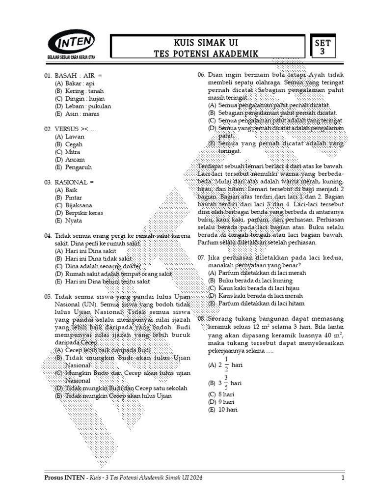 Kuis 3 Tpa Simak Ui 2024 | PDF