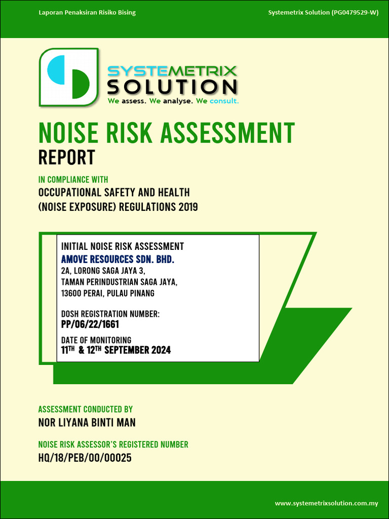 FULL NRA Report Amove Resources Sdn. BHD | PDF | Noise | Warehouse